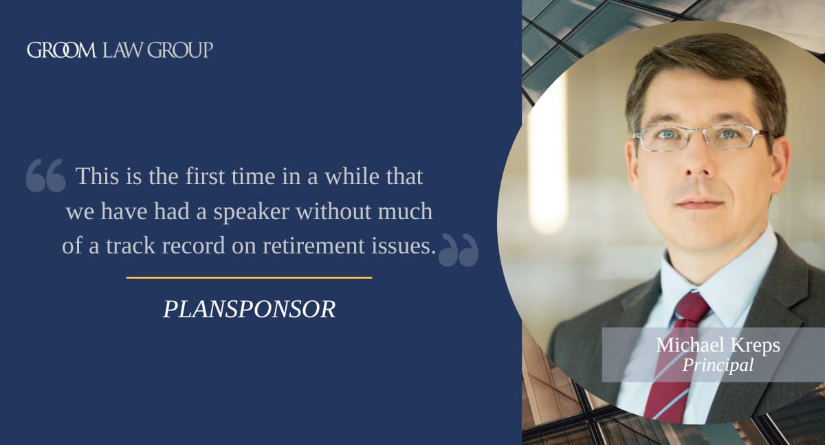 Kreps Assesses New House Speakers’ Retirement Industry Experience with ...