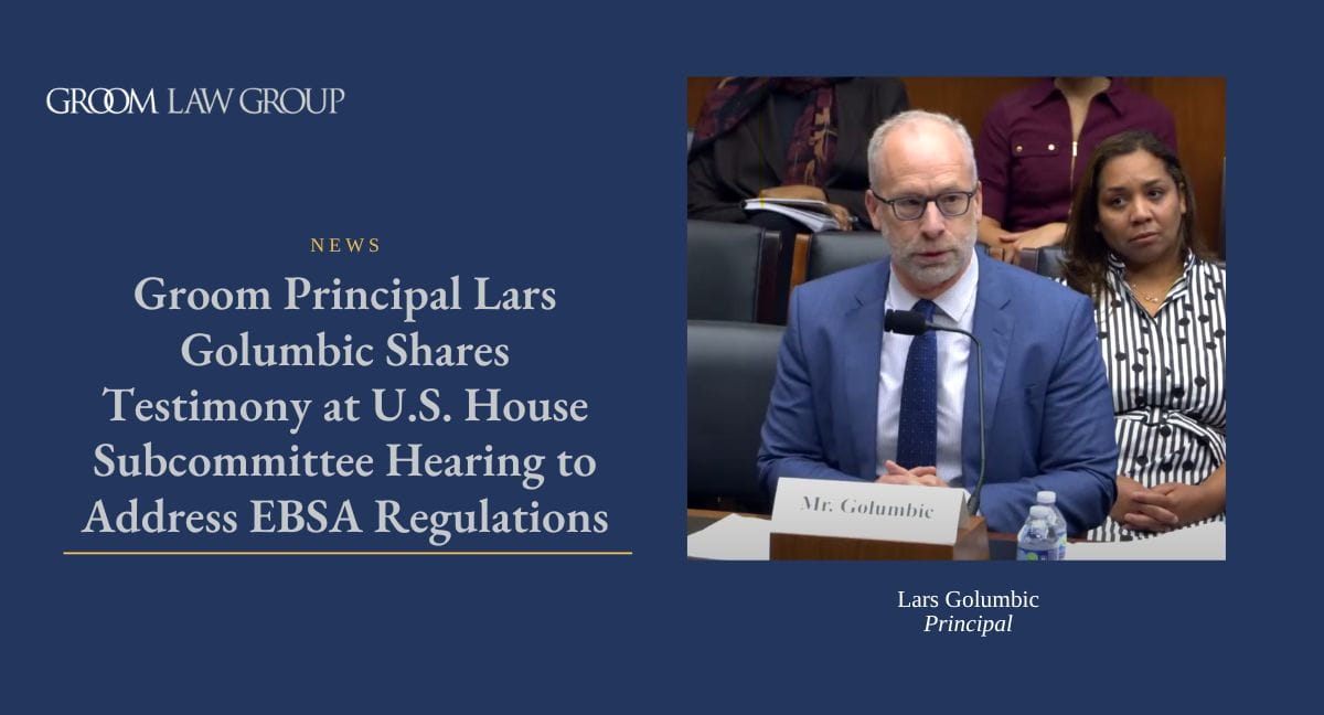 Groom Principal Lars Golumbic Shares Testimony at U.S. House ...